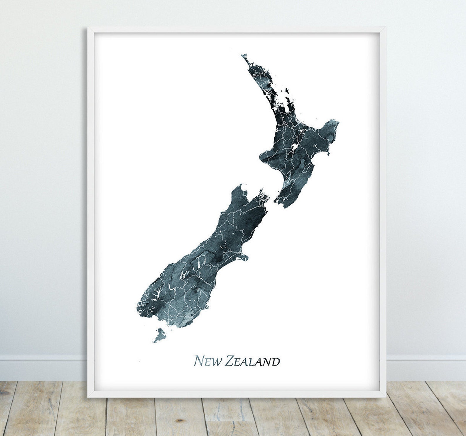New Zealand Map Print New Zealand Poster New Zealand Wall | Etsy
