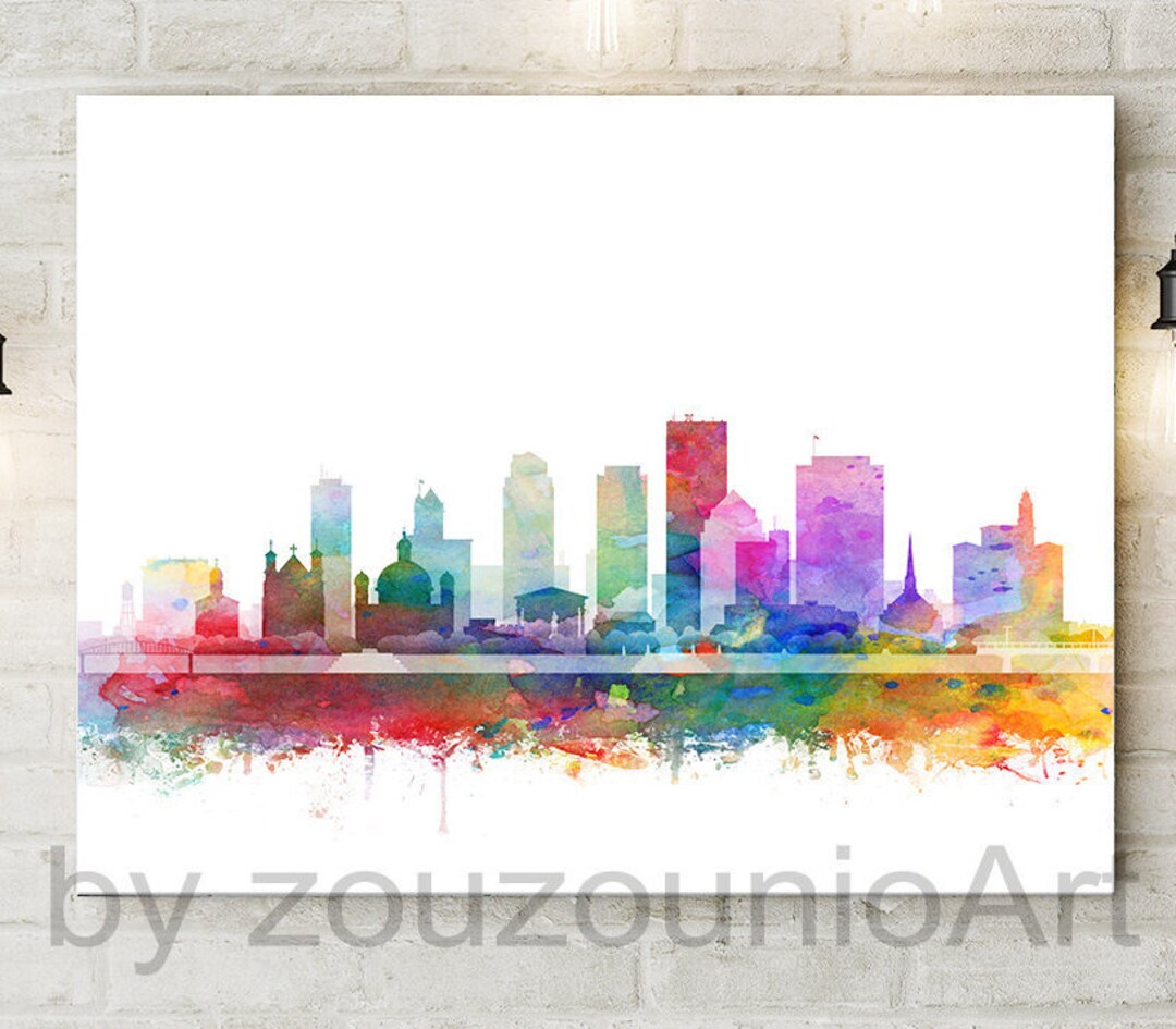 Dayton Skyline Print, Dayton Ohio Art Poster, Dayton Cityscape Abstract ...