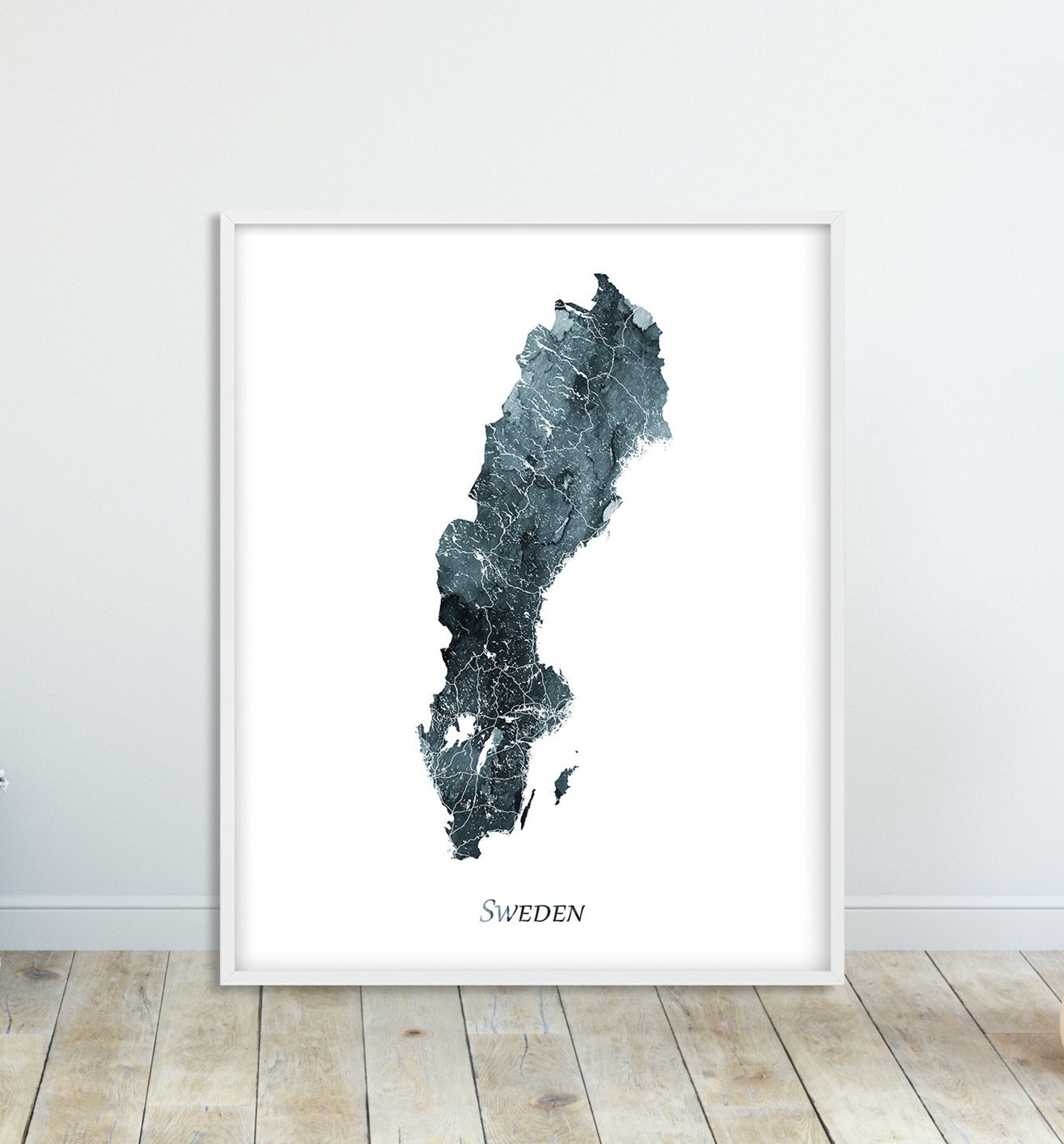 Sweden Map Print Sweden Watercolor Map Print Sweden Wall | Etsy