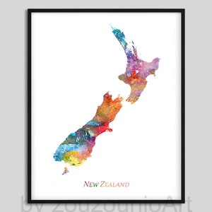 New Zealand Map Print, New Zealand Poster, New Zealand Wall Art, New ...