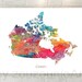Canada Map Print, Canada Map Watercolor Art Poster, Country Road Map ...