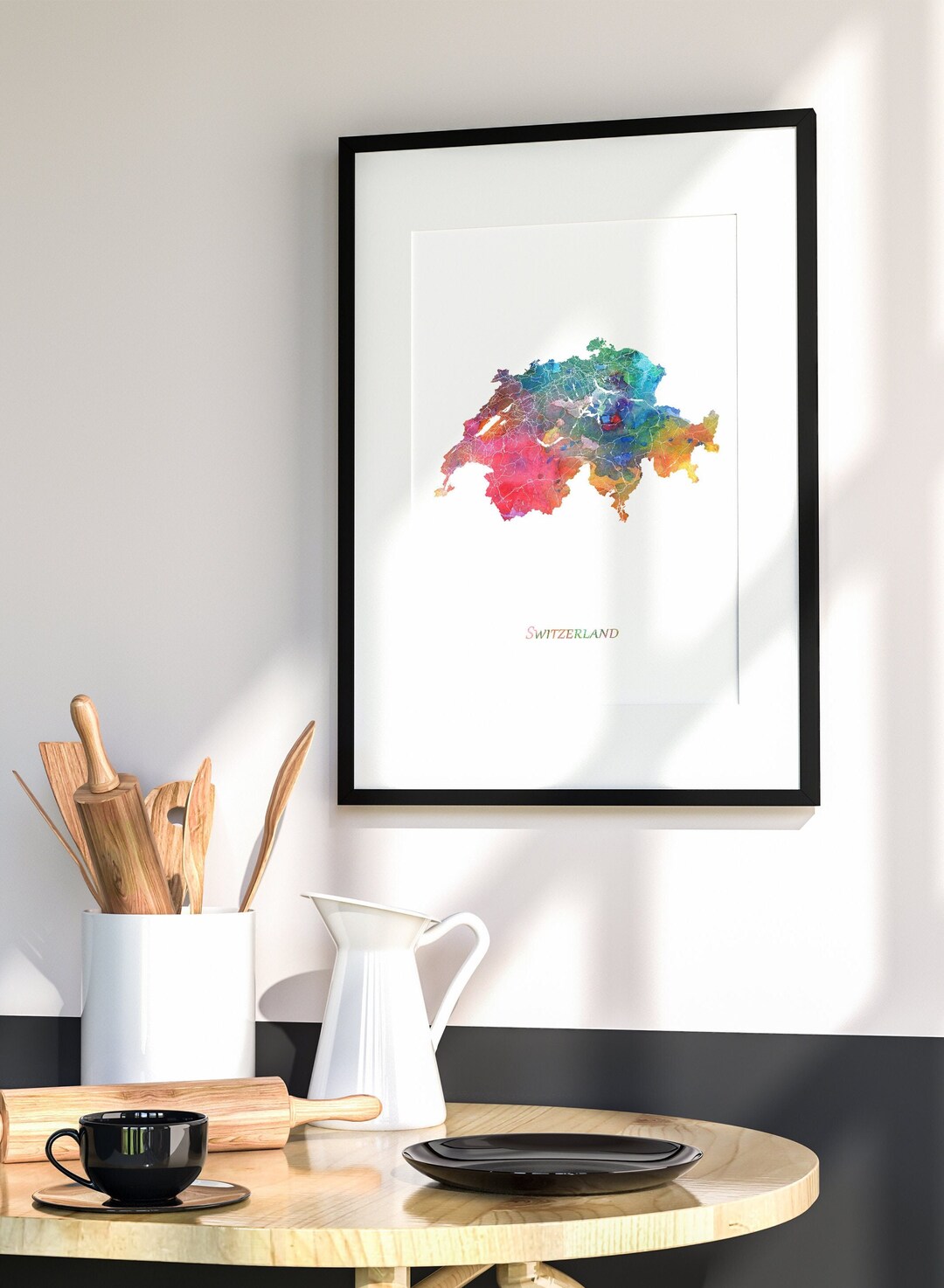 Switzerland Map Print, Switzerland Map Poster, Switzerland Wall Art ...