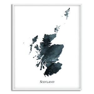 Scotland Map Print, Scotland Wall Art, Watercolor Map Poster, Scotland ...
