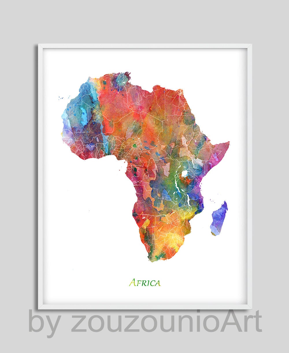Africa Map Print Africa Map Decor Africa Wall Art - Etsy