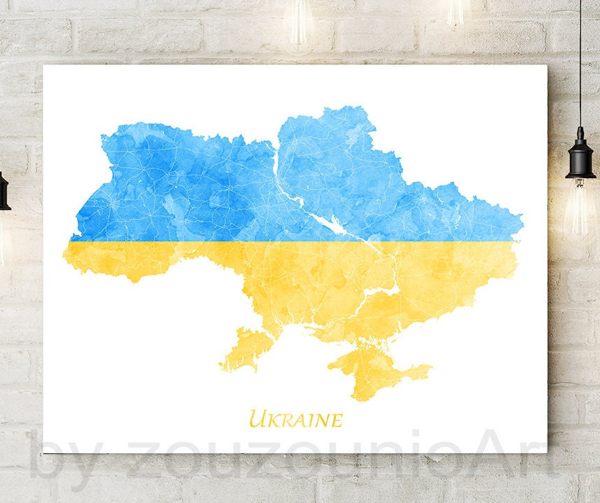 Ukraine Map Print, Ukraine Poster Map Print, Ukraine Wall Art ...