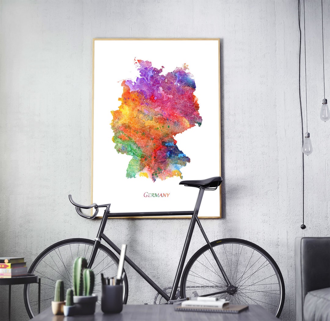 Germany Map Print, Germany Poster Map, Germany Wall Art, Germany ...