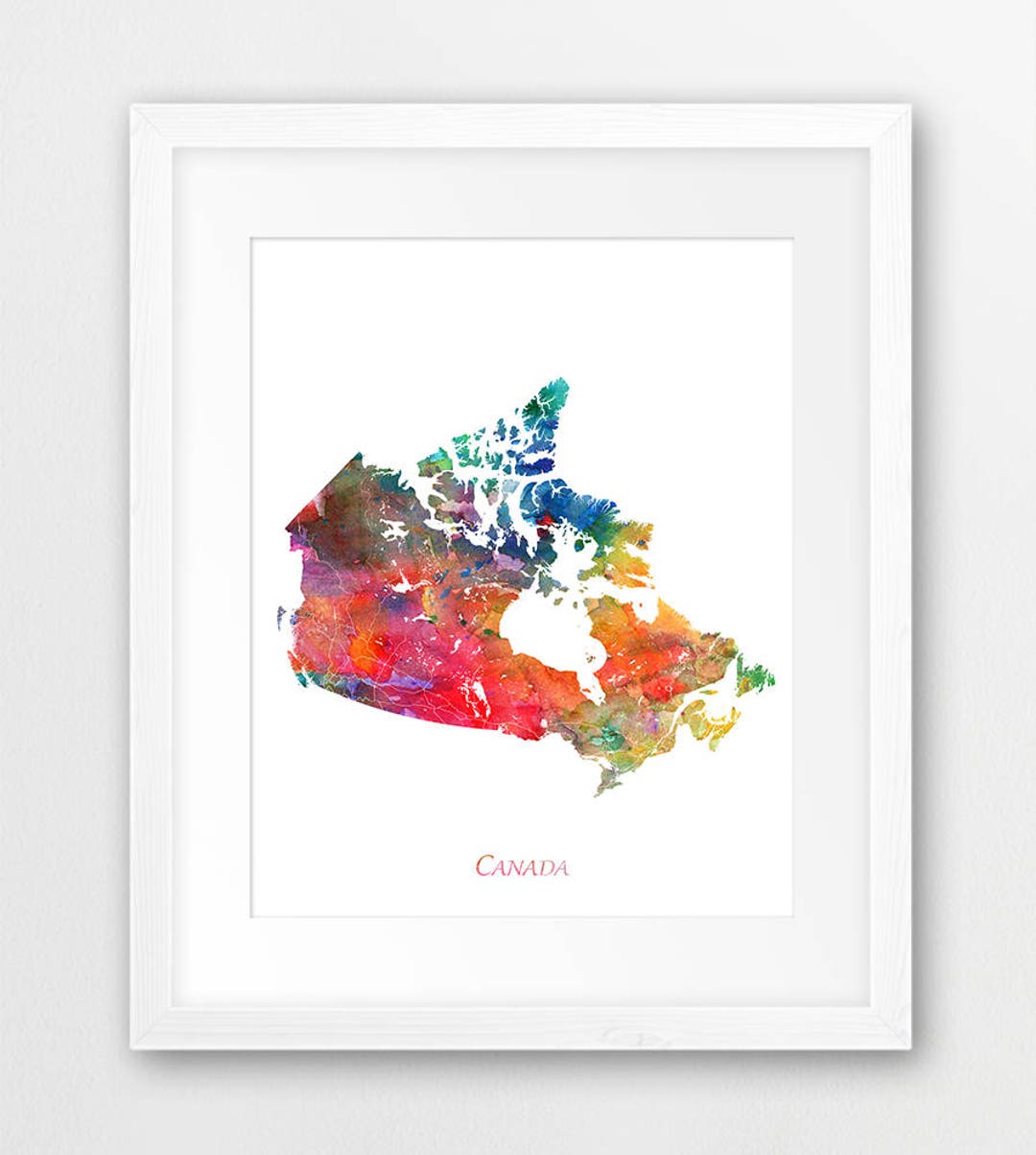Canada Map Print, Canada Watercolor Print, Canada Wall Art, Watercolor ...