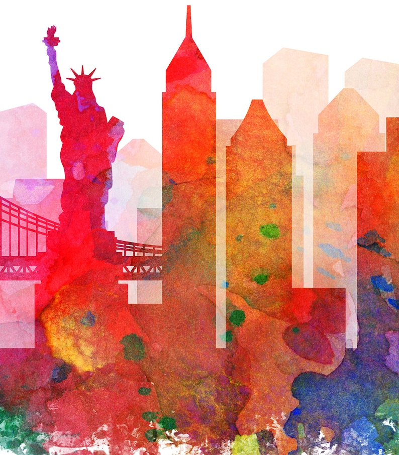 New York Print New York City Skyline New York Wall Art | Etsy