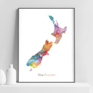 New Zealand Map Print, New Zealand Poster, New Zealand Wall Art, New ...