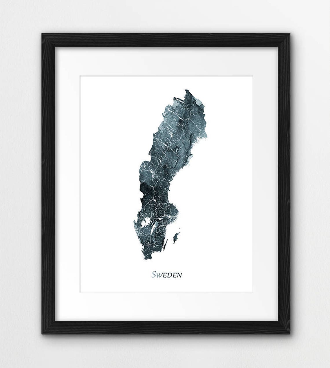Sweden Map Print Sweden Watercolor Map Print Sweden Wall | Etsy