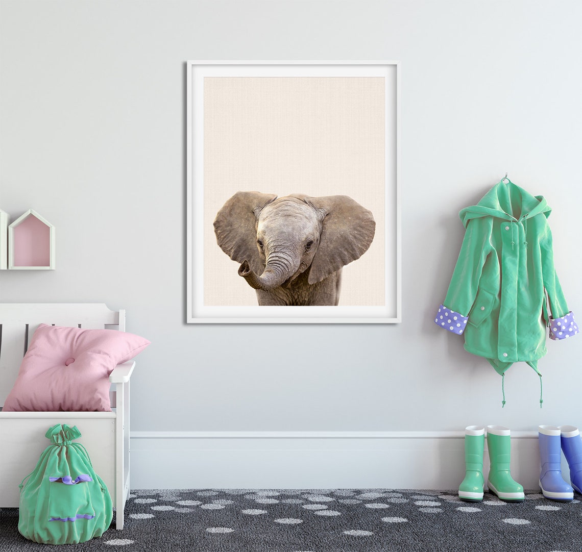 Elephant Print Baby Elephant Photo Nursery Animal Wall Art - Etsy