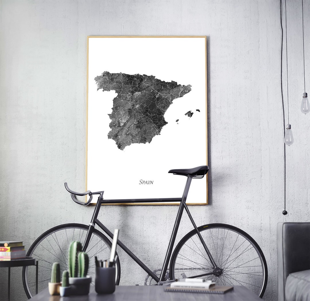 Spain Map Print, Spain Watercolor Poster, Spain Wall Art, Spain ...