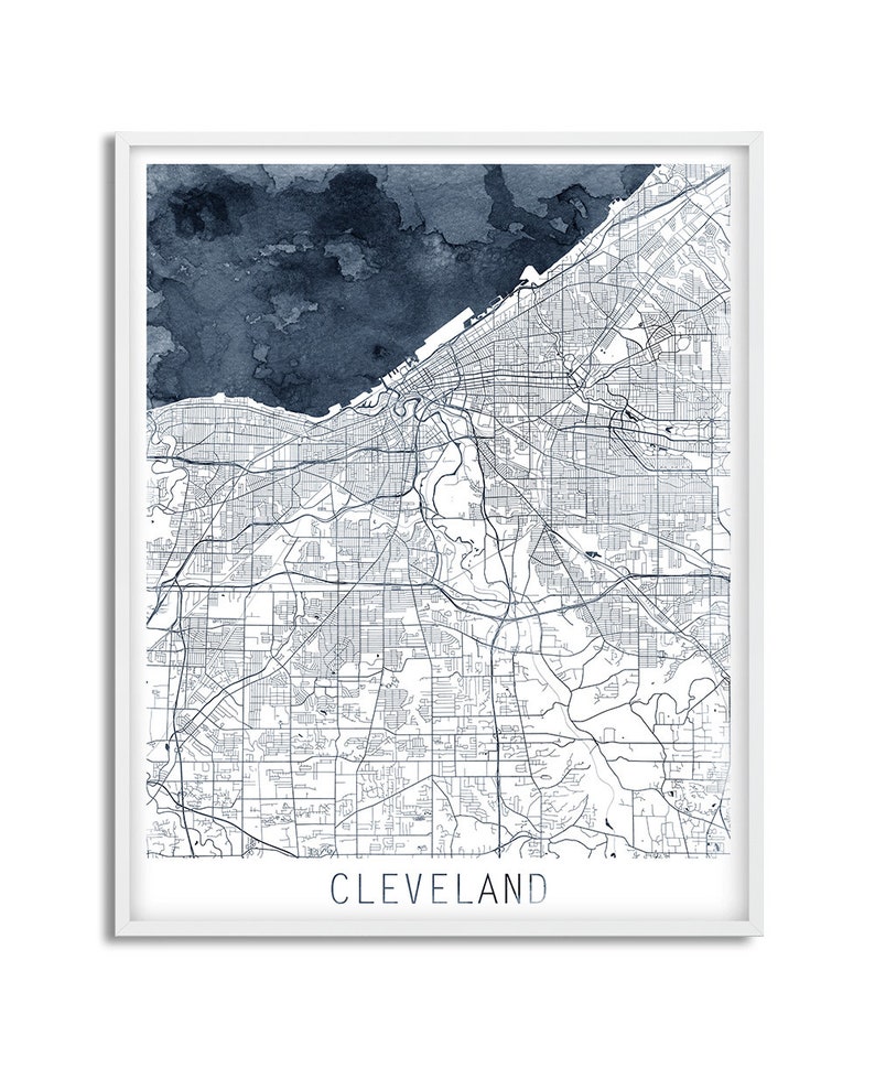 Cleveland City Urban Map Poster, Cleveland Street Print, Cleveland ...