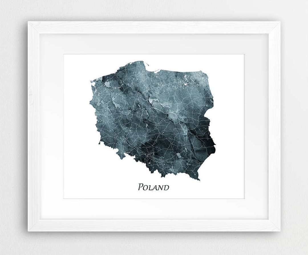 Poland Map Print, Poland Poster Print, Poland Wall Art, Watercolor Map ...