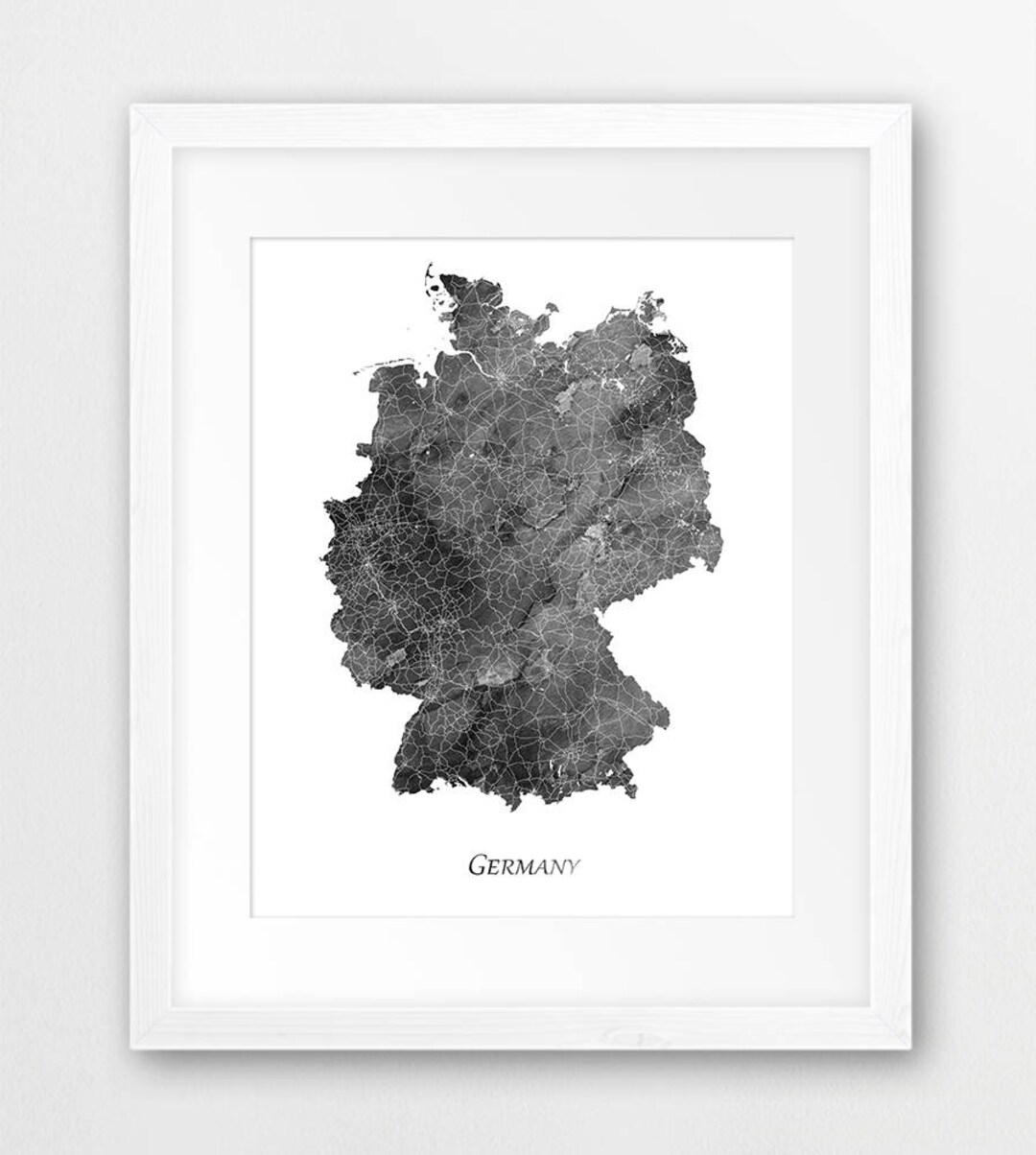 Germany Map Print, Germany Poster, Germany Wall Art, Germany Watercolor ...