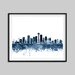 Seattle Skyline Art Print Seattle Watercolor Navy Blue White - Etsy
