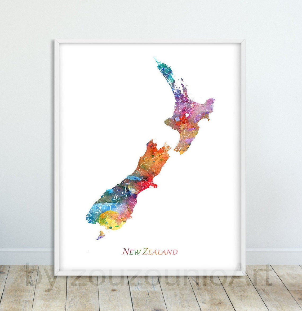 New Zealand Map Print New Zealand Poster New Zealand Wall | Etsy