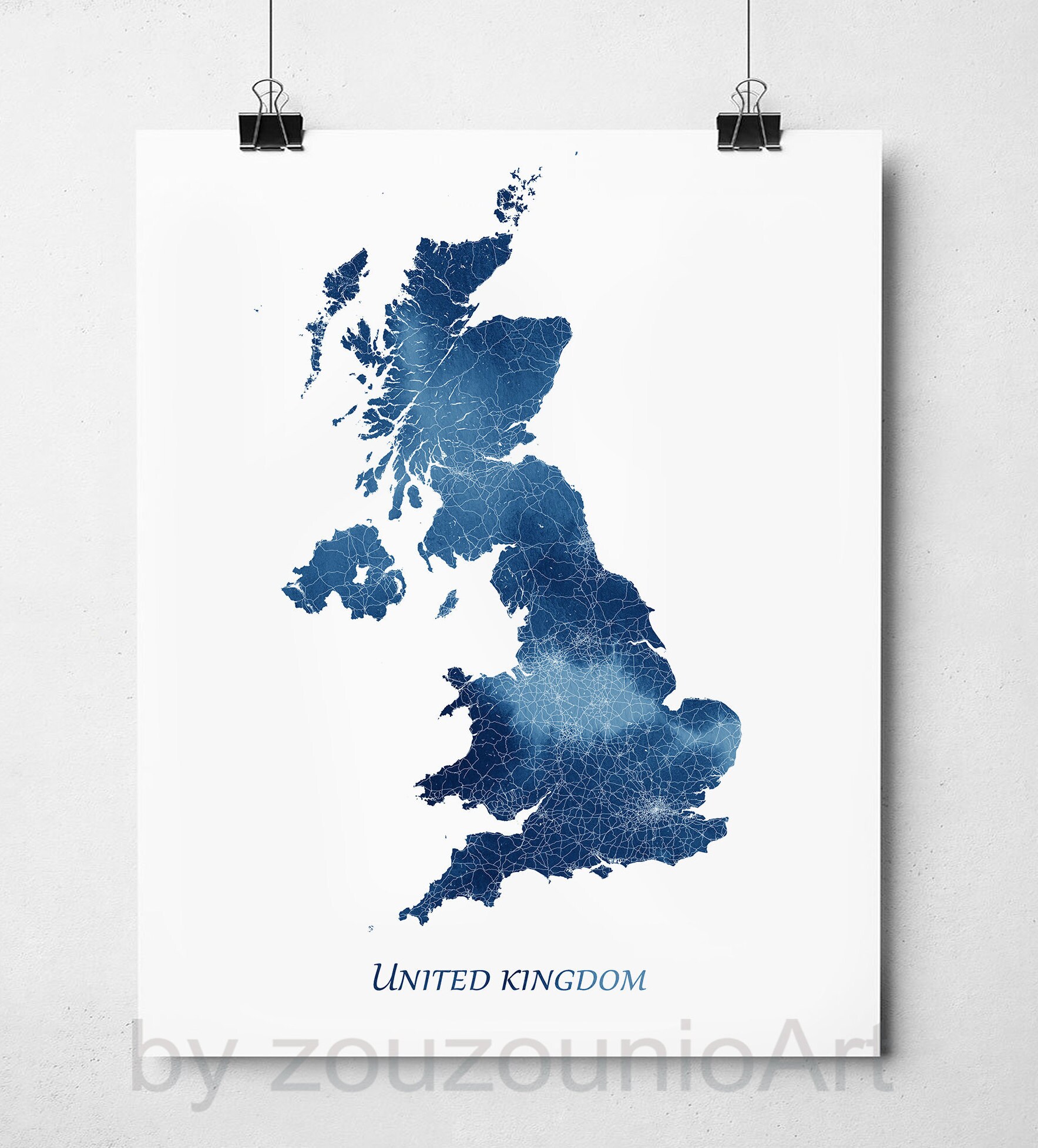 Prints Modern UK Watercolor Art Poster Great Britain Art Print ...