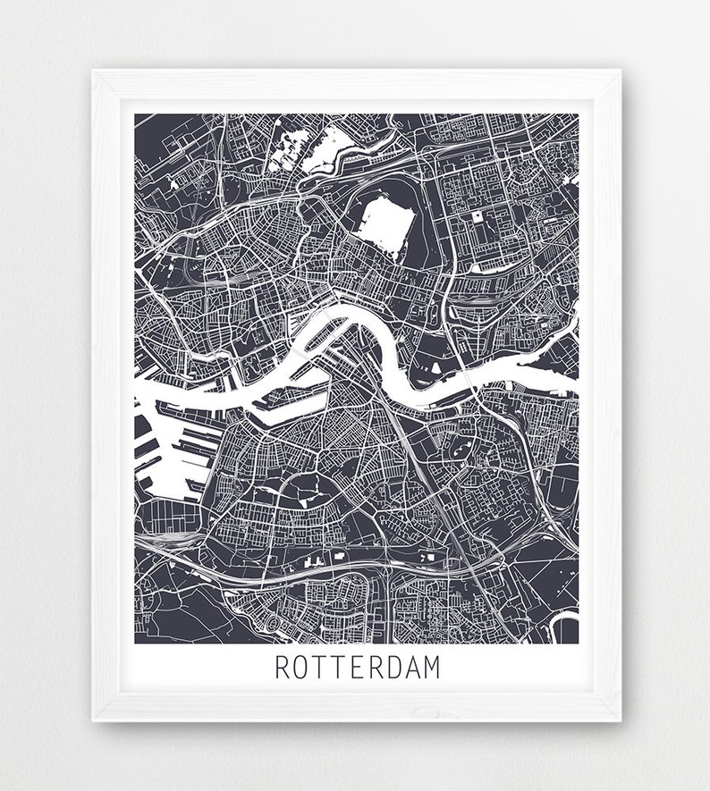 Rotterdam City Urban Map Poster, Rotterdam Street Map Print, Rotterdam ...