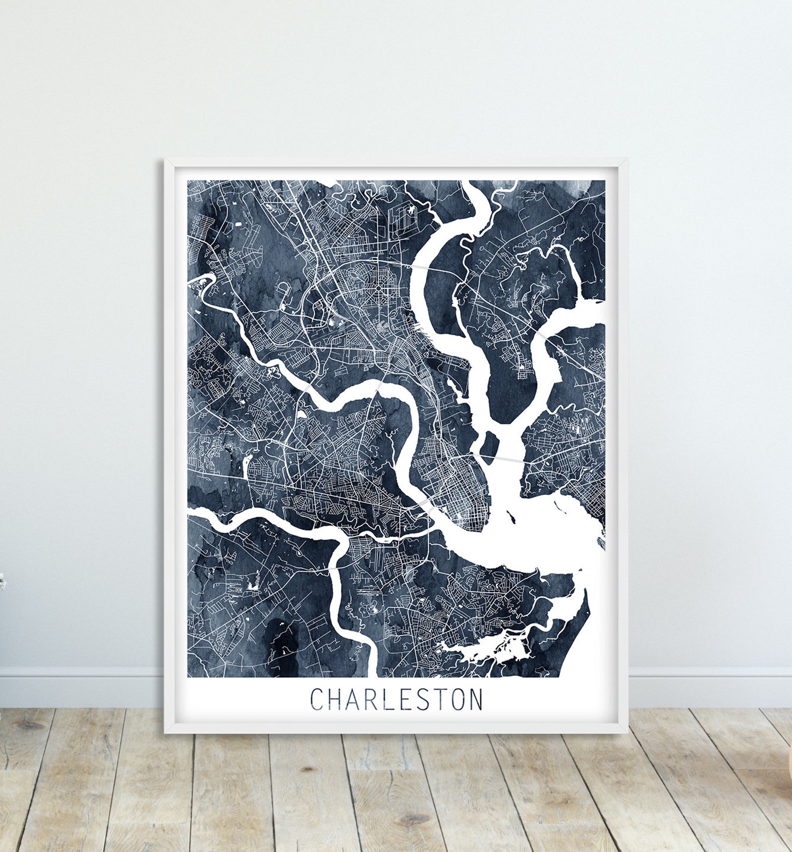 Charleston City Urban Map Poster, Charleston Street Print, Watercolor ...