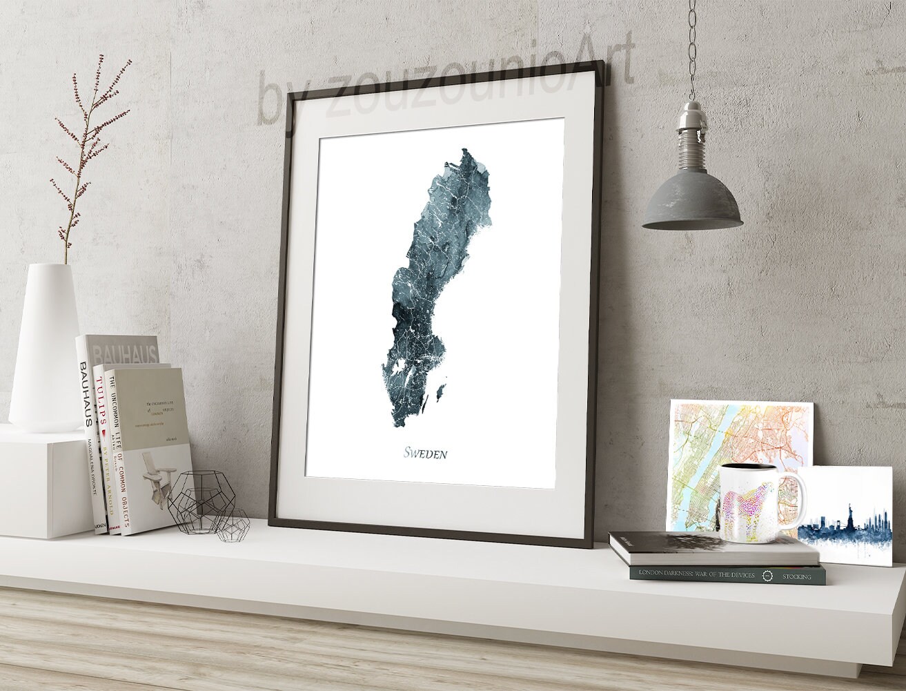 Sweden Map Print, Sweden Watercolor Map Print, Sweden Wall Art, Sweden ...