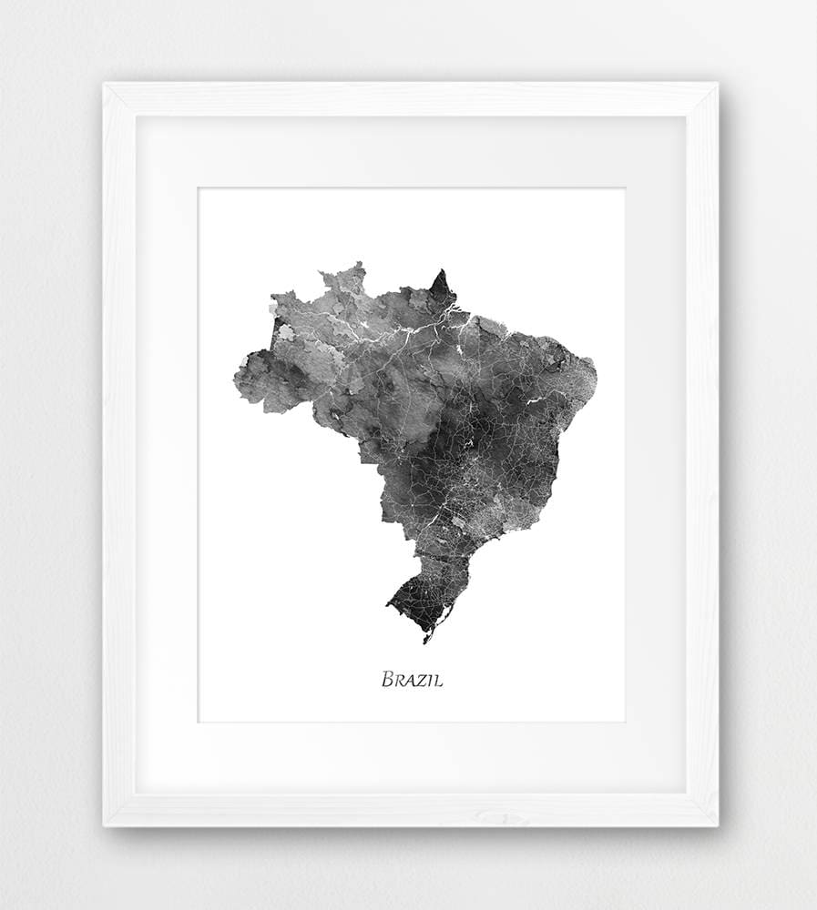 Wall Décor Prints Brazil Map Print Brazil Room Decor Digital Download ...