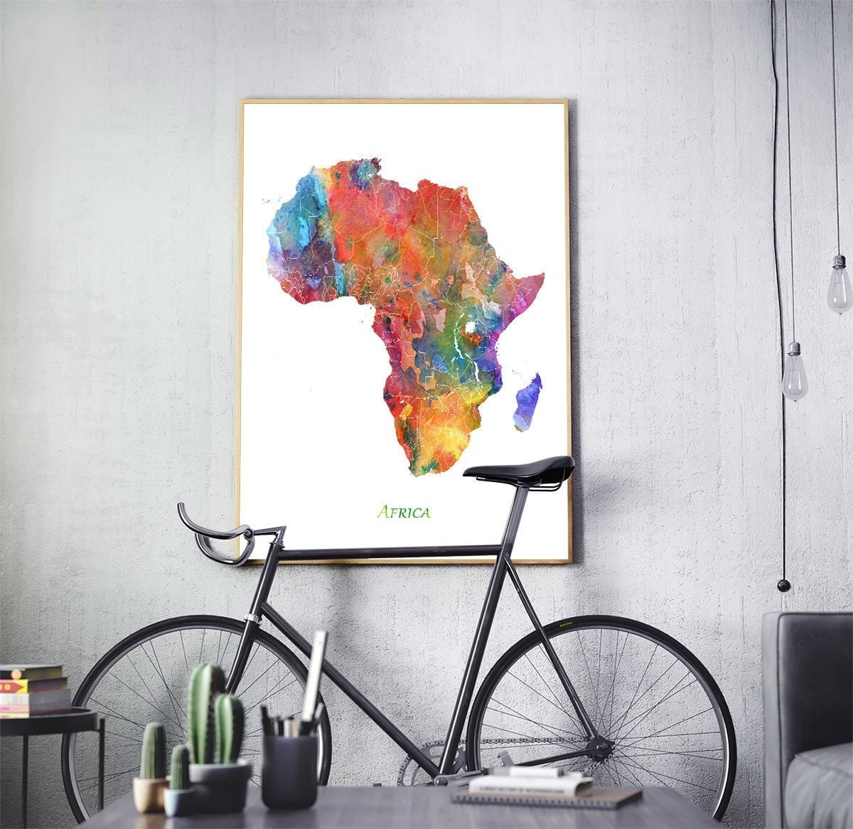 Africa Map Print Africa Map Decor Africa Wall Art - Etsy
