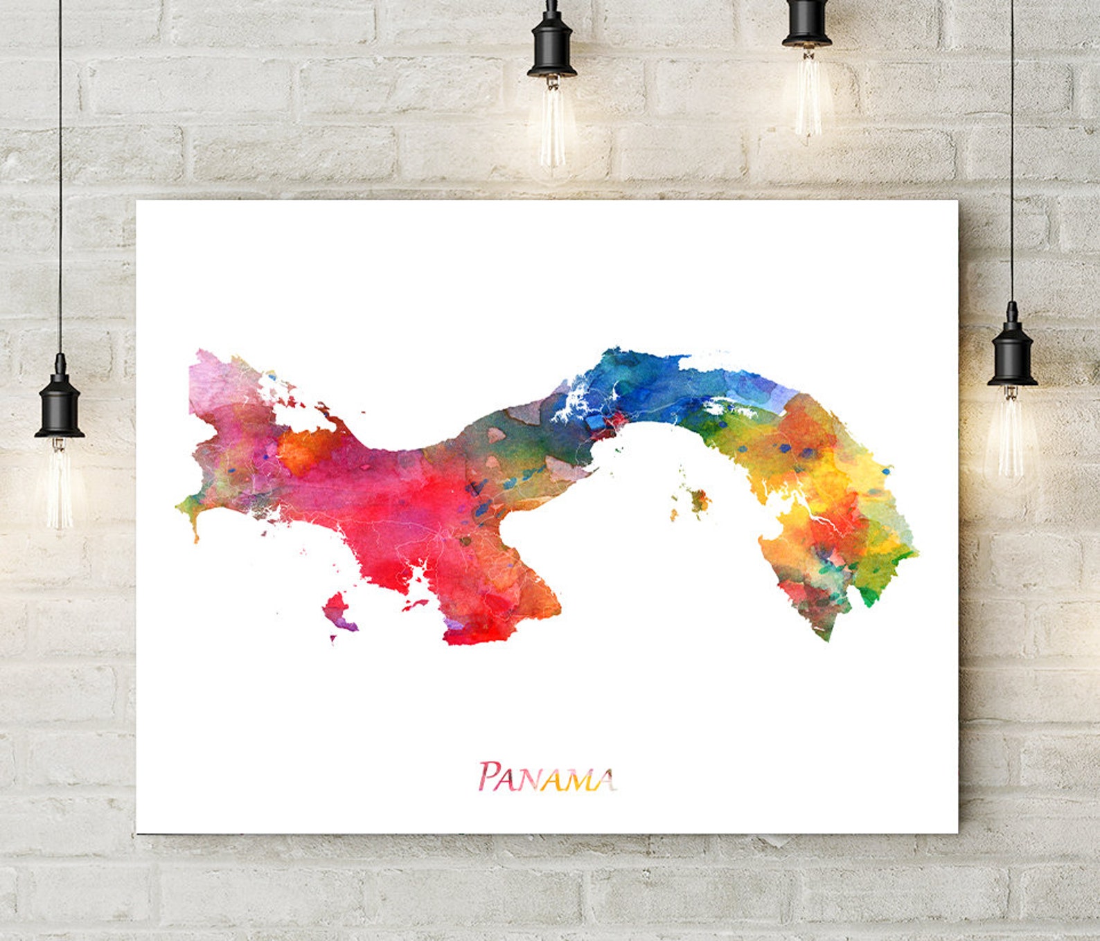 Panama Map Print, Panama Map Poster, Panama Wall Art, Watercolor Map ...