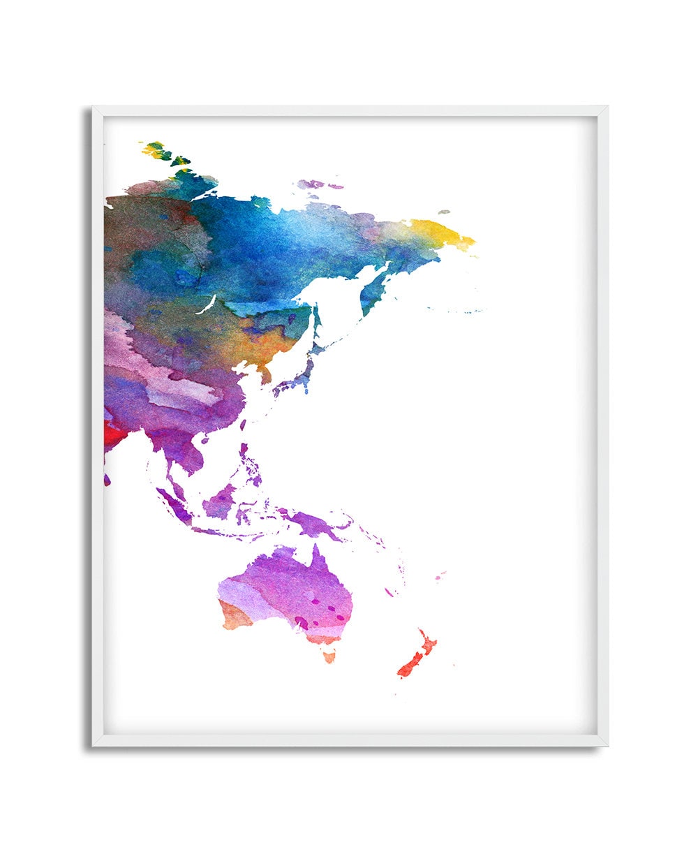 World Map Watercolor Print Watercolor World Map Set of 3 - Etsy