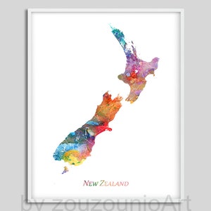 New Zealand Map Print, New Zealand Poster, New Zealand Wall Art, New ...