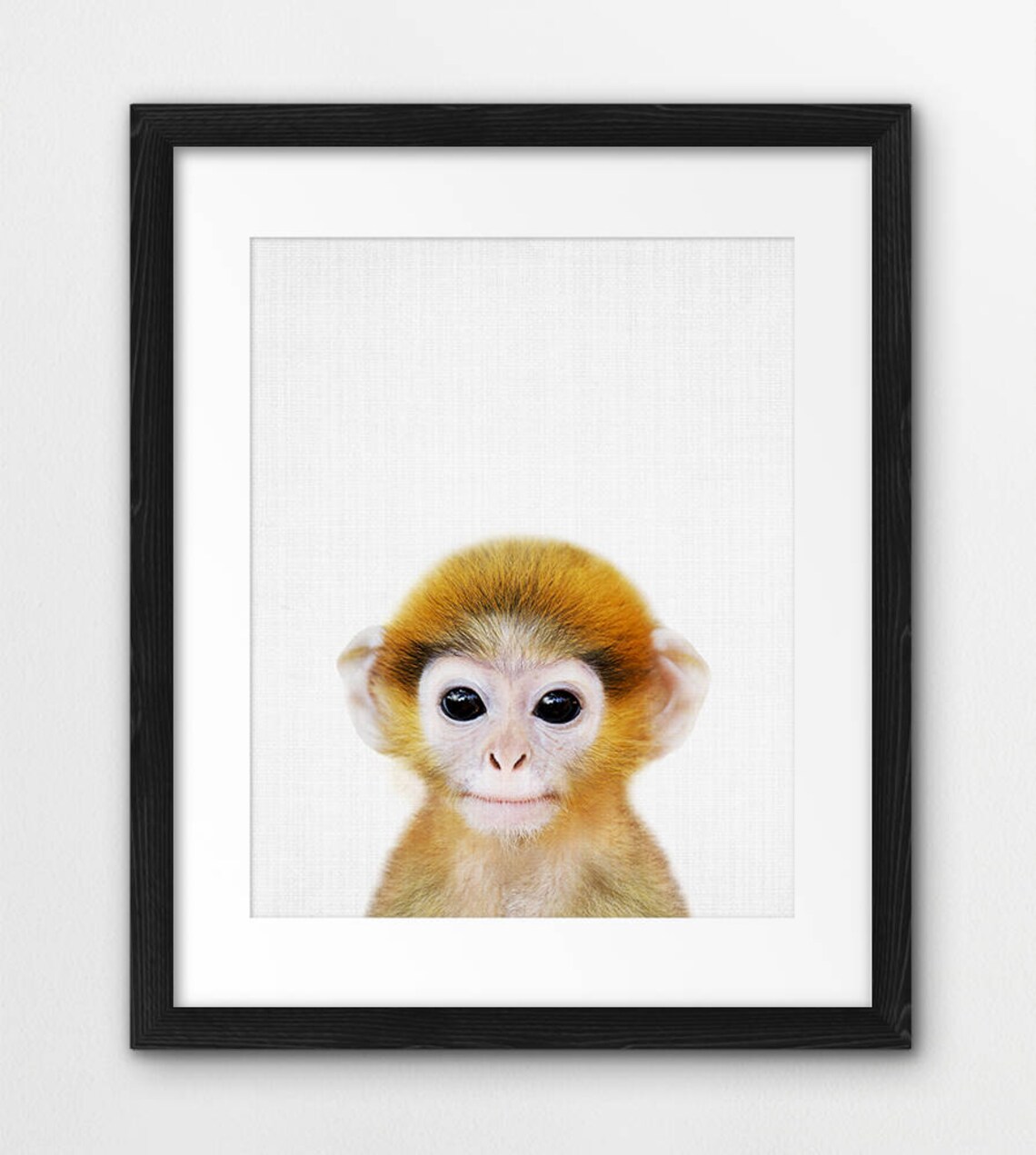 Monkey Print Nursery Animal Wall Art Baby Monkey Poster - Etsy