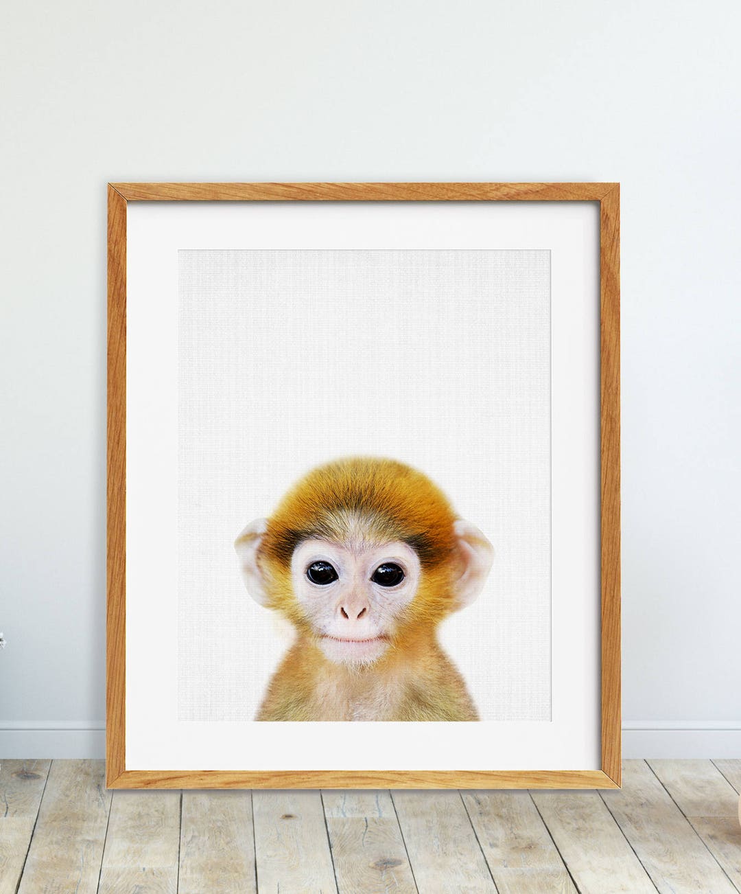 Monkey Print, Nursery Animal Wall Art, Baby Monkey Poster, Safari ...