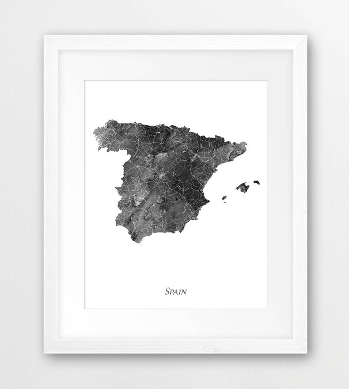 Spain Map Print Spain Watercolor Poster Spain Wall Art | Etsy