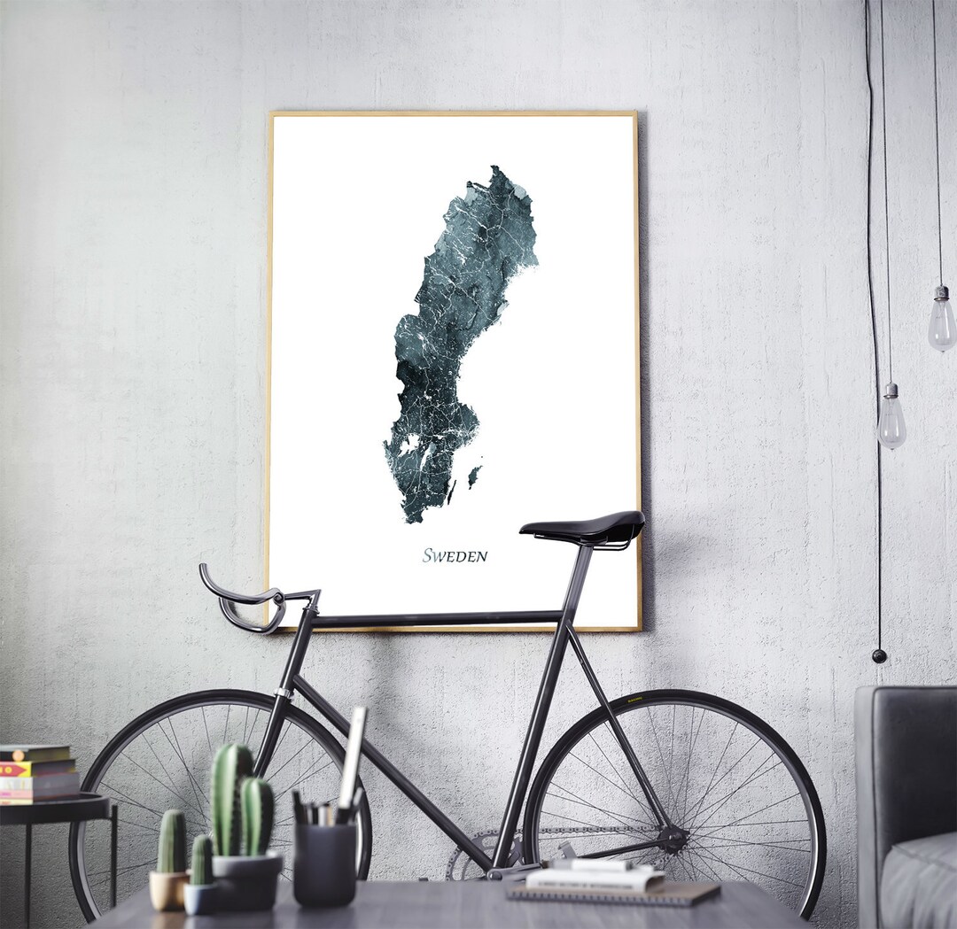 Sweden Map Print, Sweden Watercolor Map Print, Sweden Wall Art, Sweden ...