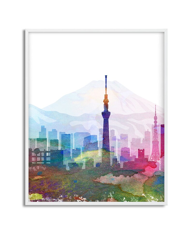 Tokyo Skyline Set of 3 Prints, Tokyo Watercolor 3 Pieces, Tokyo Japan ...