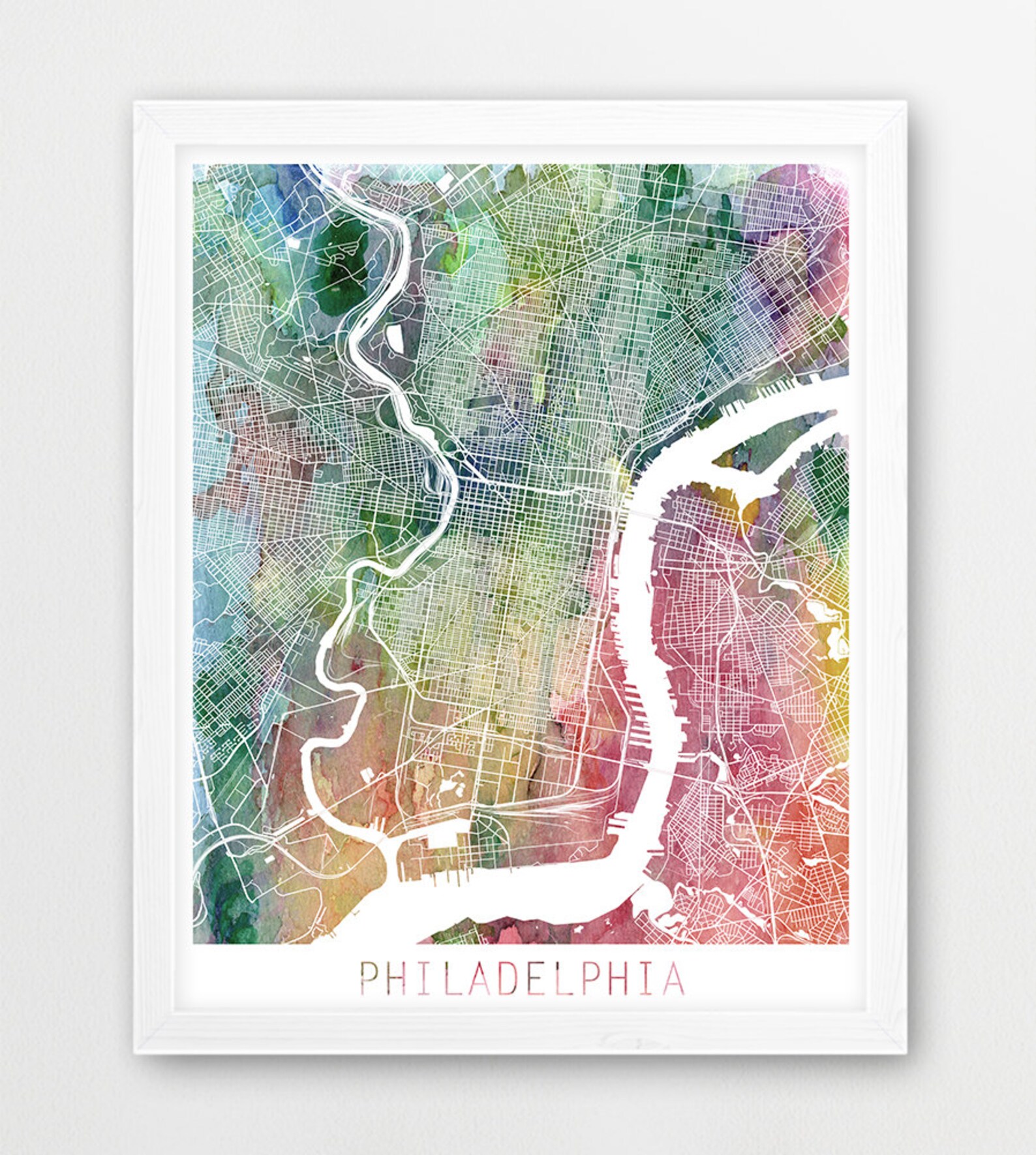 Philadelphia City Urban Map Poster Philadelphia City Street | Etsy