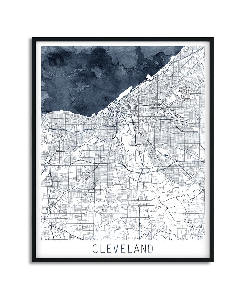 Cleveland City Urban Map Poster, Cleveland Street Print, Cleveland ...
