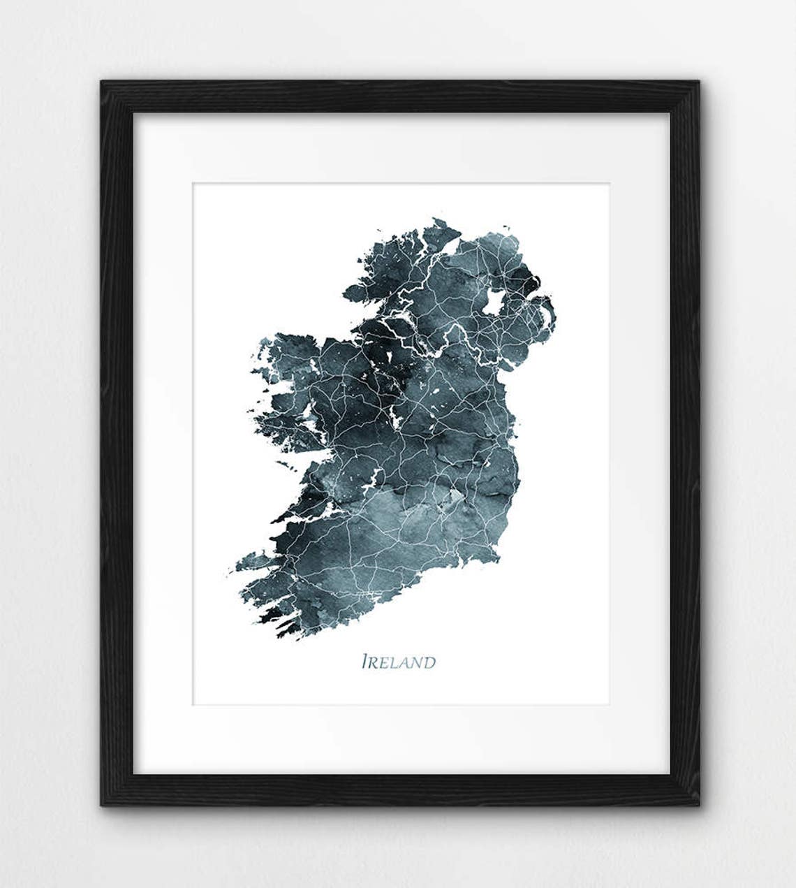 Ireland Map Print Ireland Watercolor Map Poster Ireland Map - Etsy