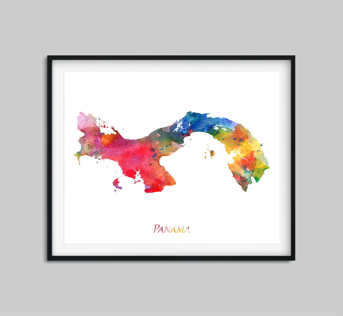 Panama Map Print Panama Map Poster Panama Wall Art | Etsy