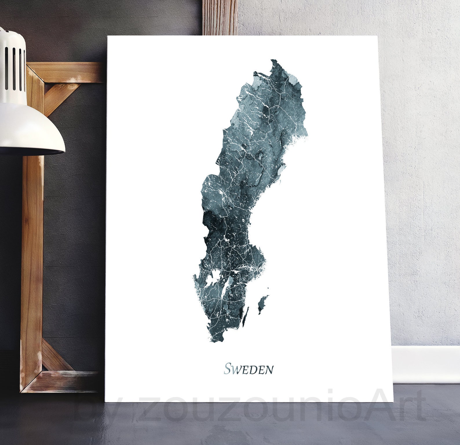 Sweden Map Print, Sweden Watercolor Map Print, Sweden Wall Art, Sweden ...