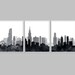Chicago Print Chicago Skyline Black White Watercolor Set of - Etsy
