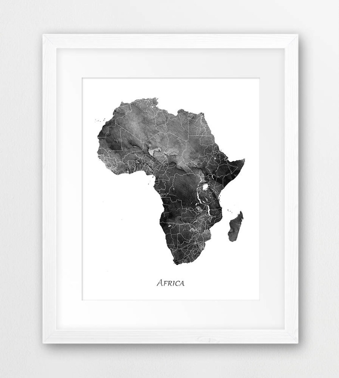 Africa Map Print Africa Decor Africa Wall Art Africa | Etsy
