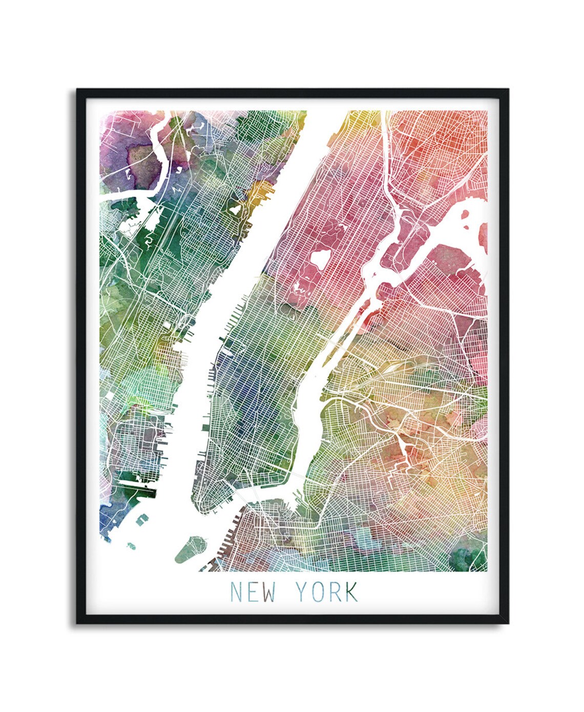 New York City Urban Map Poster New York City Street Print | Etsy