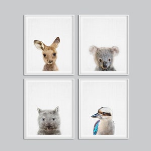Australian Animals Print, Baby Animals Set of 4, Nursery Wall Art, Baby ...