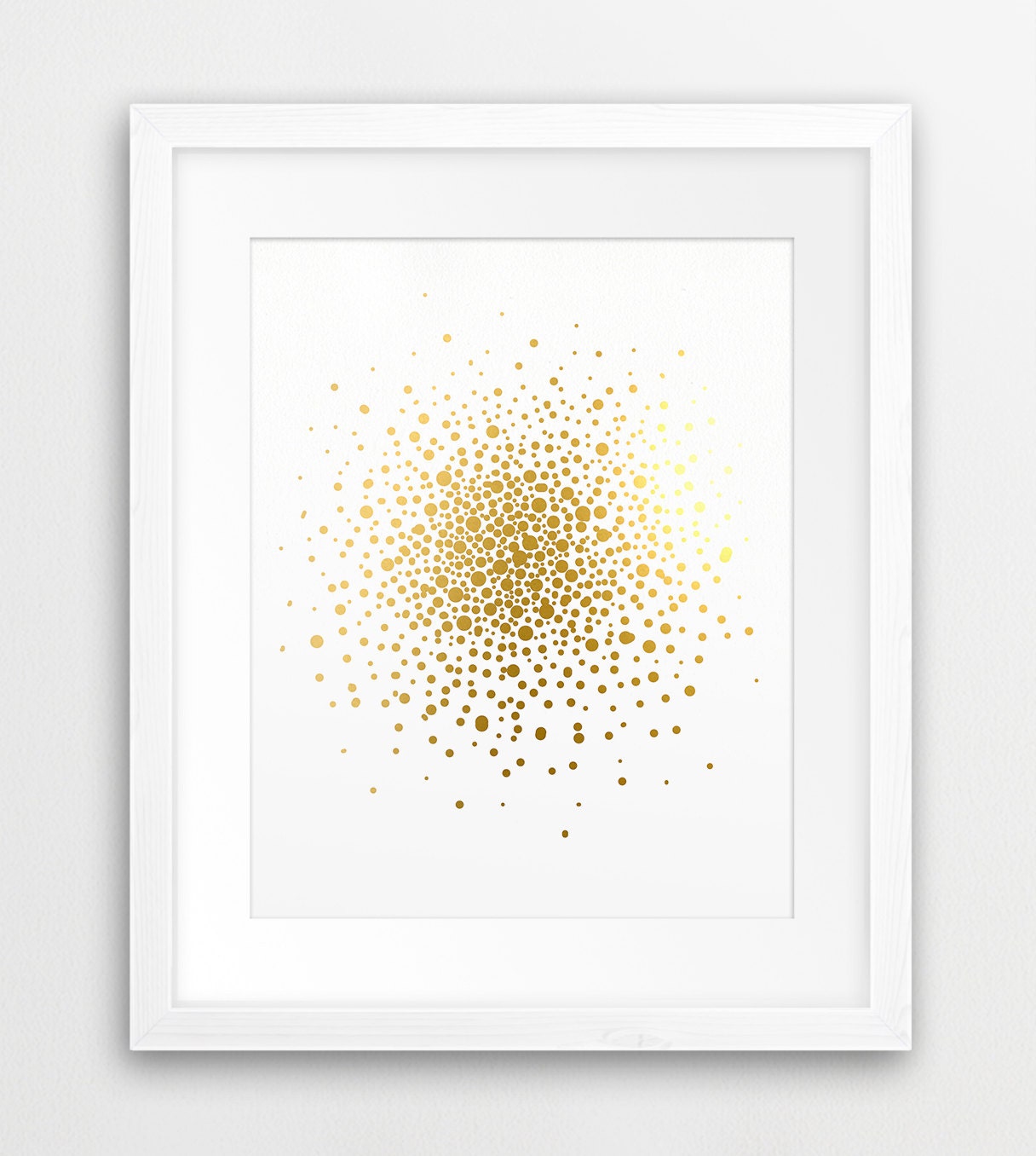 Abstract Circle Print Geometric Art Gold Foil Texture Polka - Etsy