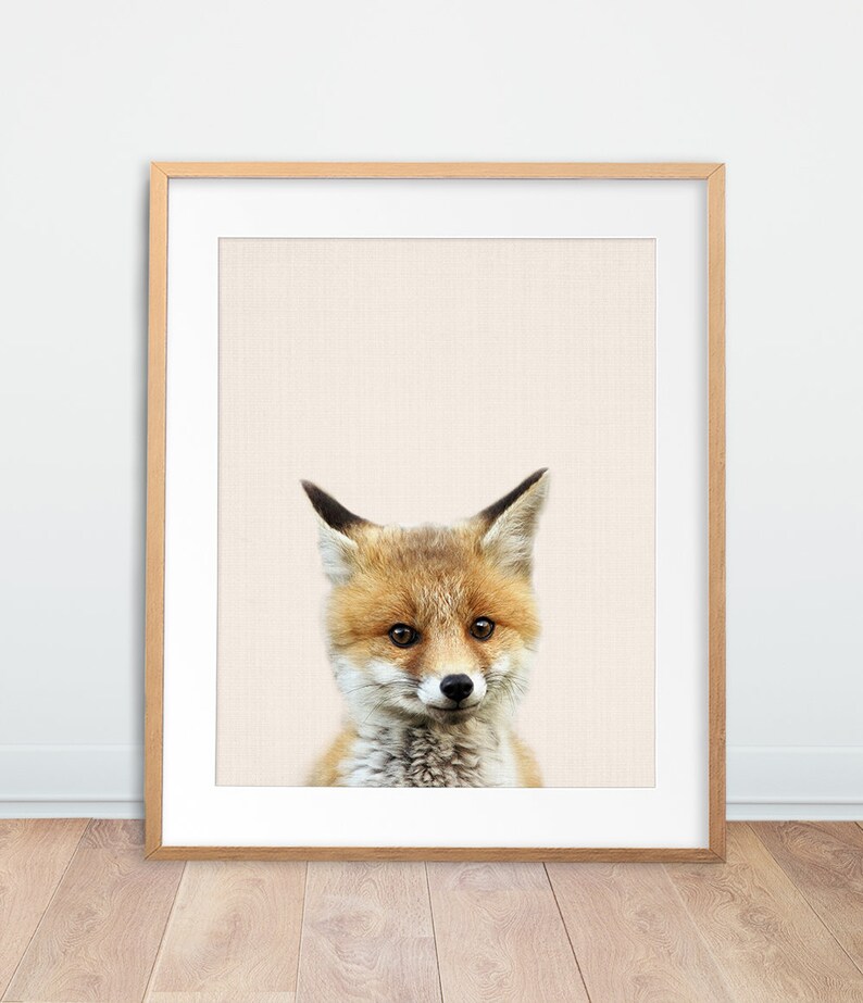 Fox Print Fox Pup Cub Print Woodland Nursery Wall Art | Etsy