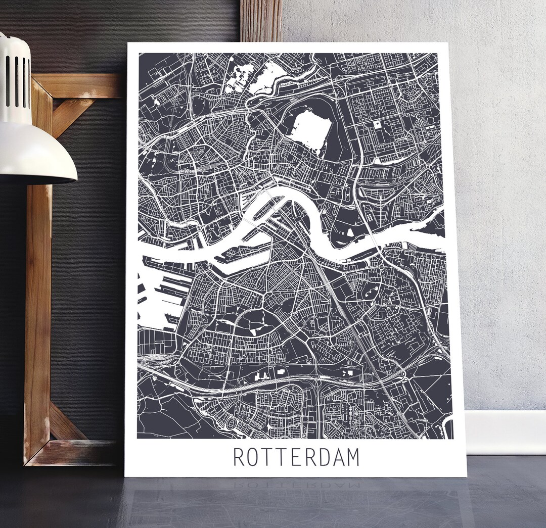 Rotterdam City Urban Map Poster, Rotterdam Street Map Print, Rotterdam ...