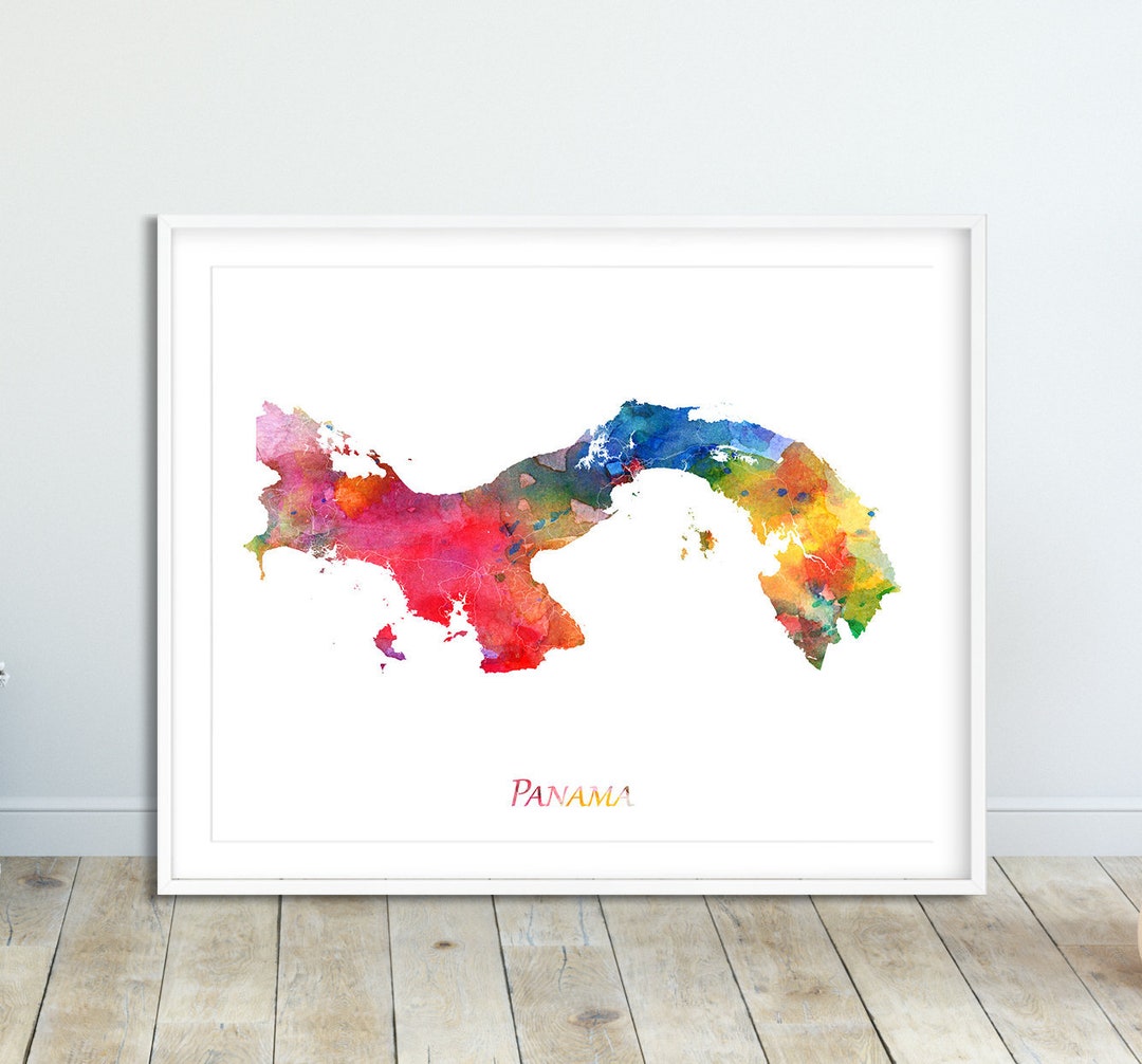 Panama Map Print, Panama Map Poster, Panama Wall Art, Watercolor Map ...