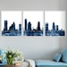 Houston Skyline Set of 3 Print Houston Triptych Watercolor | Etsy