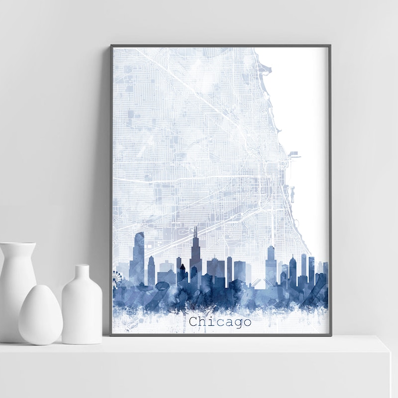 Chicago Map - Etsy